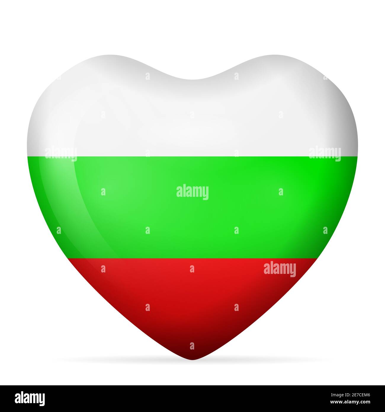 Heart Bulgaria flag on a white background. Vector illustration Stock ...