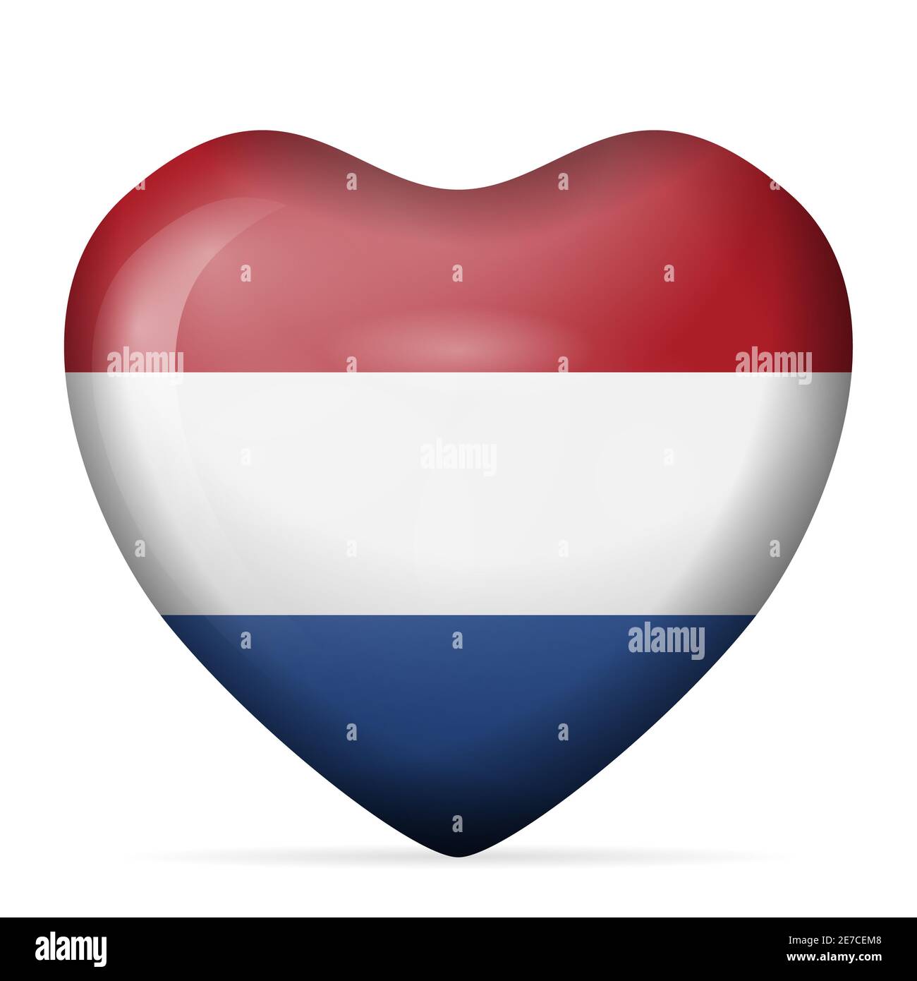Heart Netherlands flag on a white background. Vector illustration Stock ...