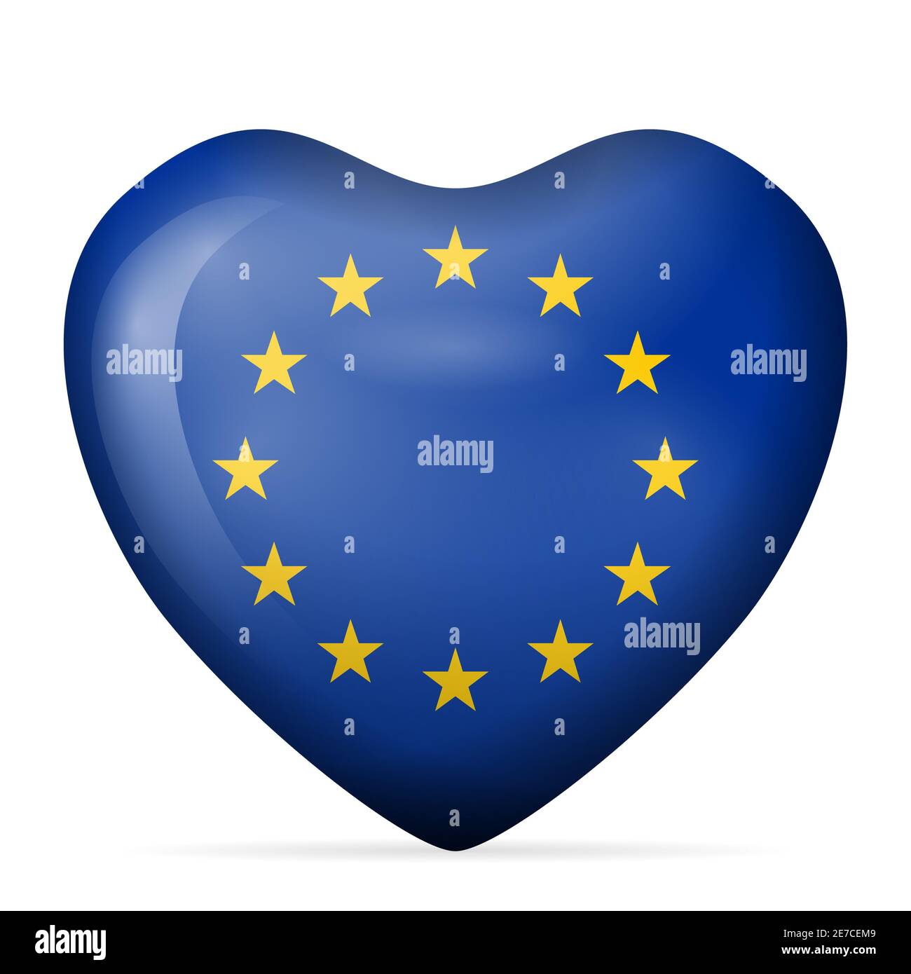 Heart EU flag on a white background. Vector illustration Stock Photo ...
