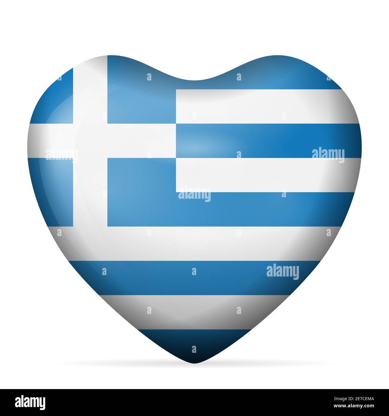 Heart Greece flag on a white background. Vector illustration Stock ...