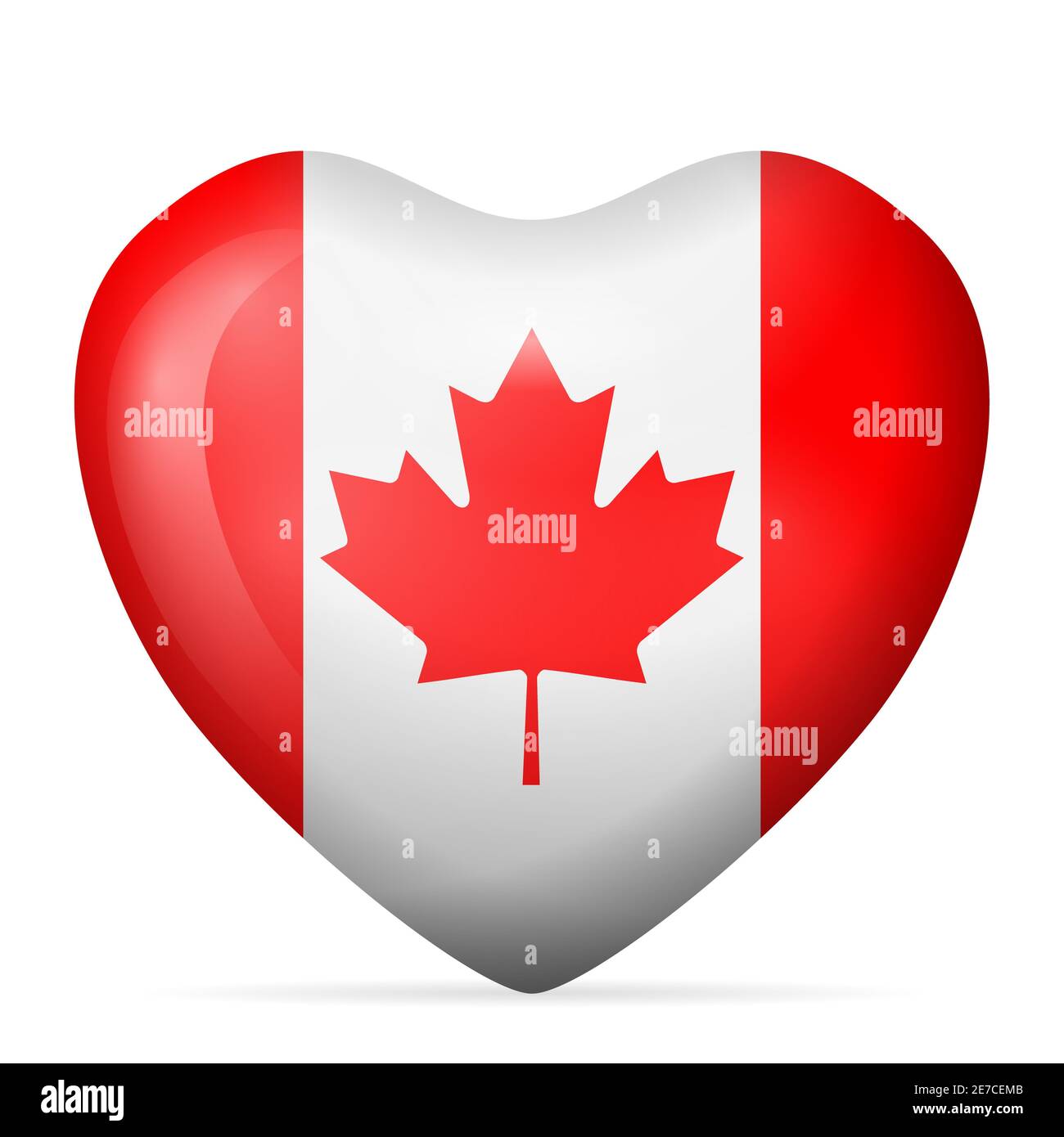 Heart Canada flag on a white background. Vector illustration Stock ...