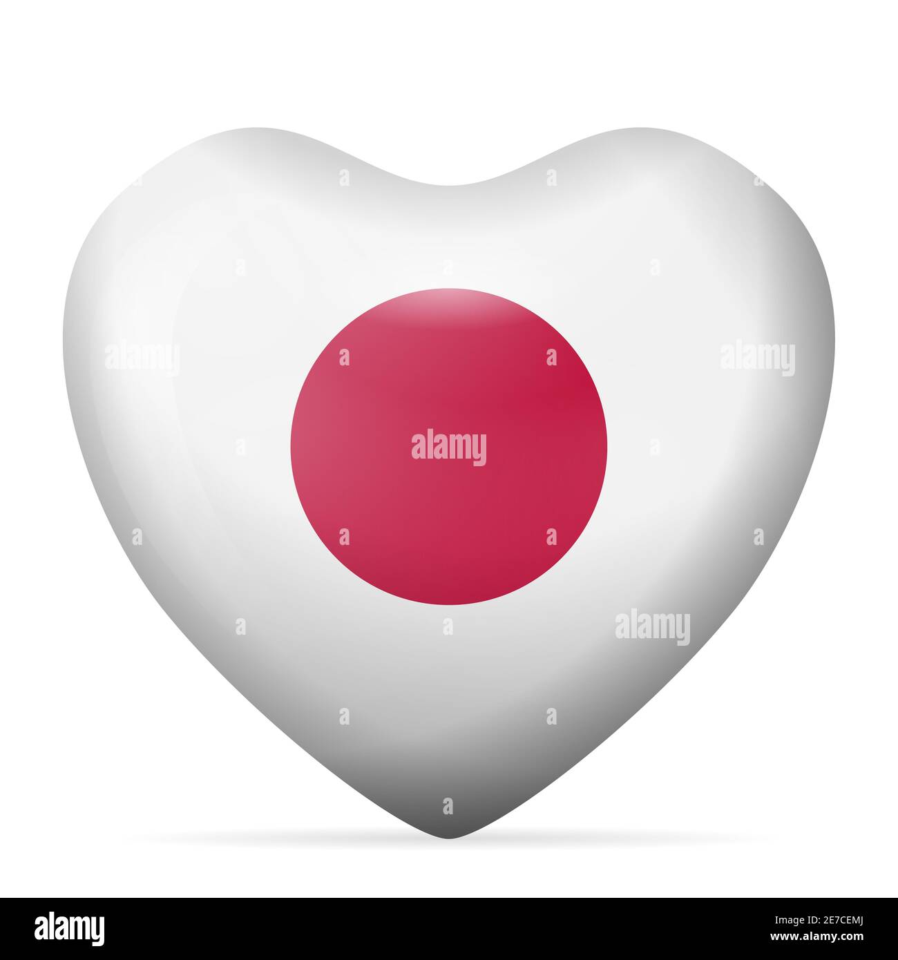 Heart Japan flag on a white background. Vector illustration Stock Photo ...
