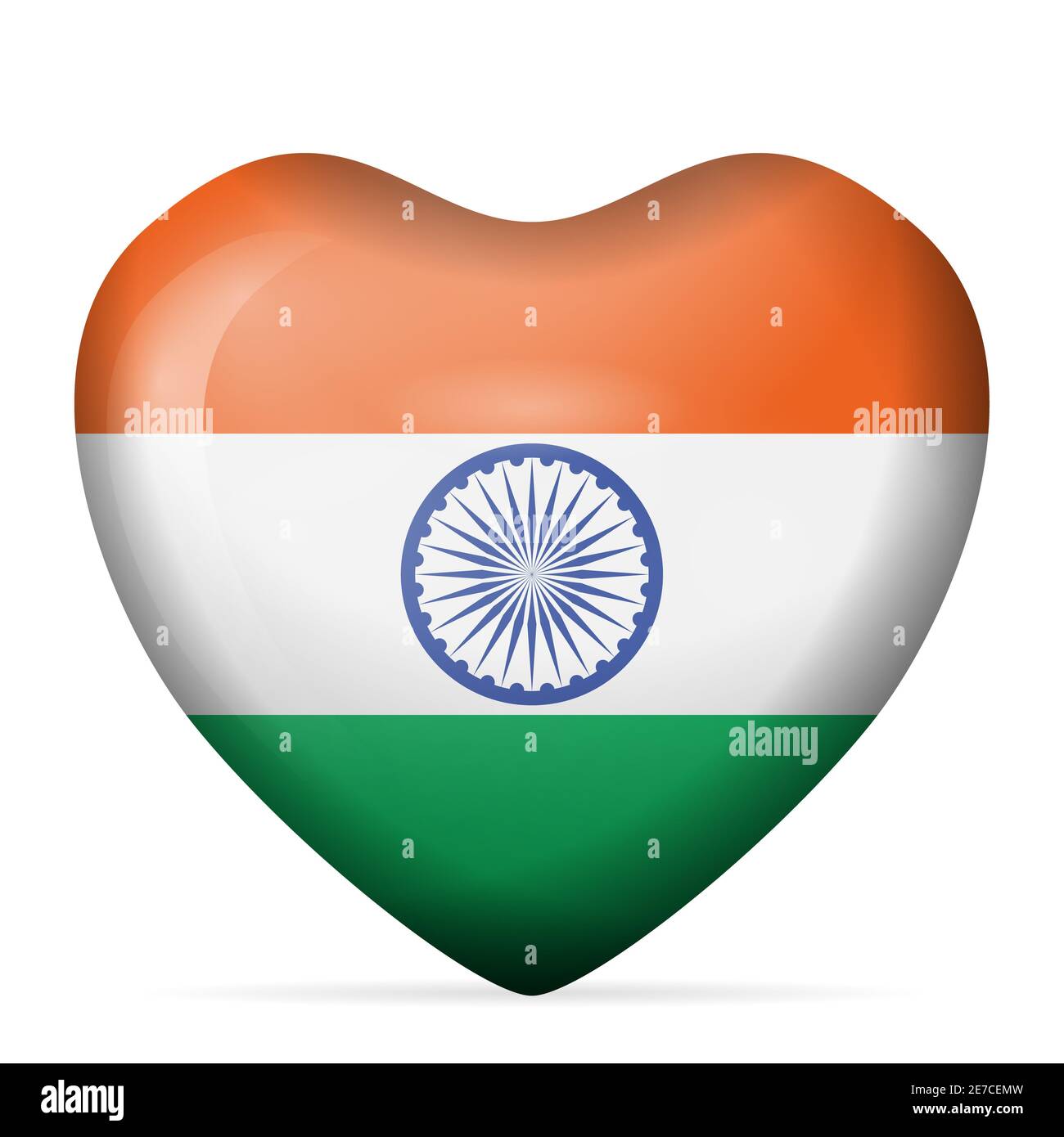 Heart India flag on a white background. Vector illustration Stock Photo ...