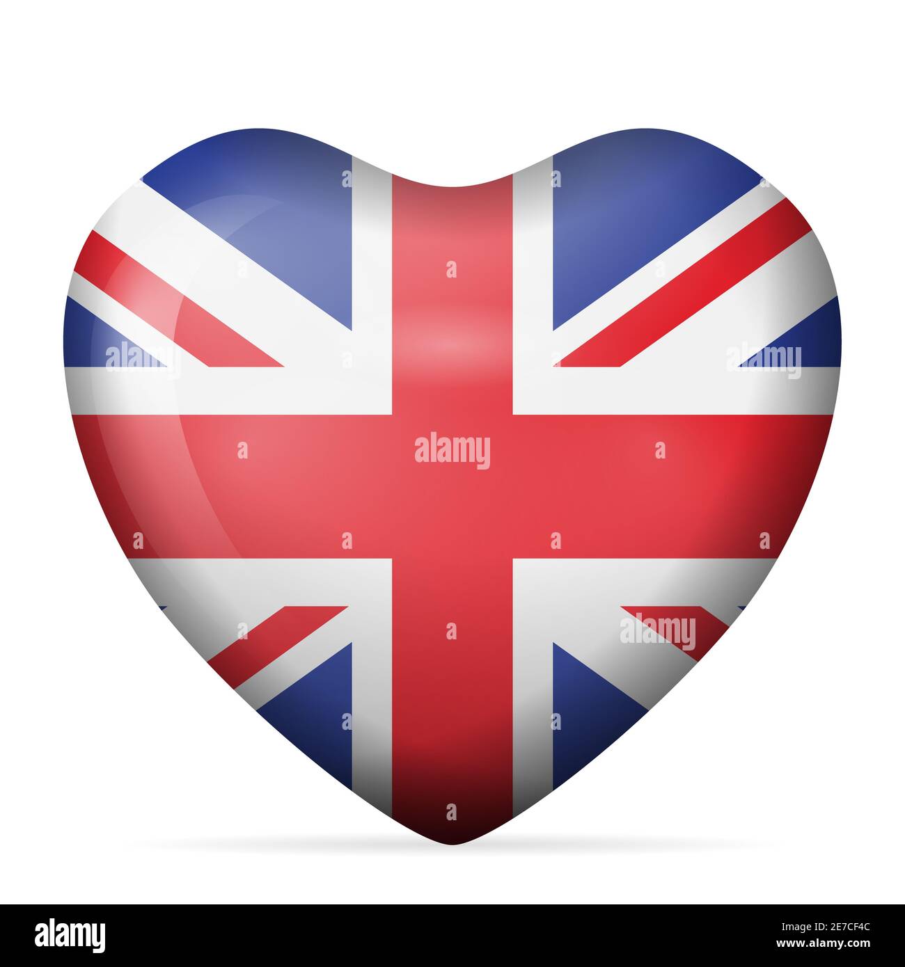 Heart UK flag on a white background. Vector illustration Stock Photo ...