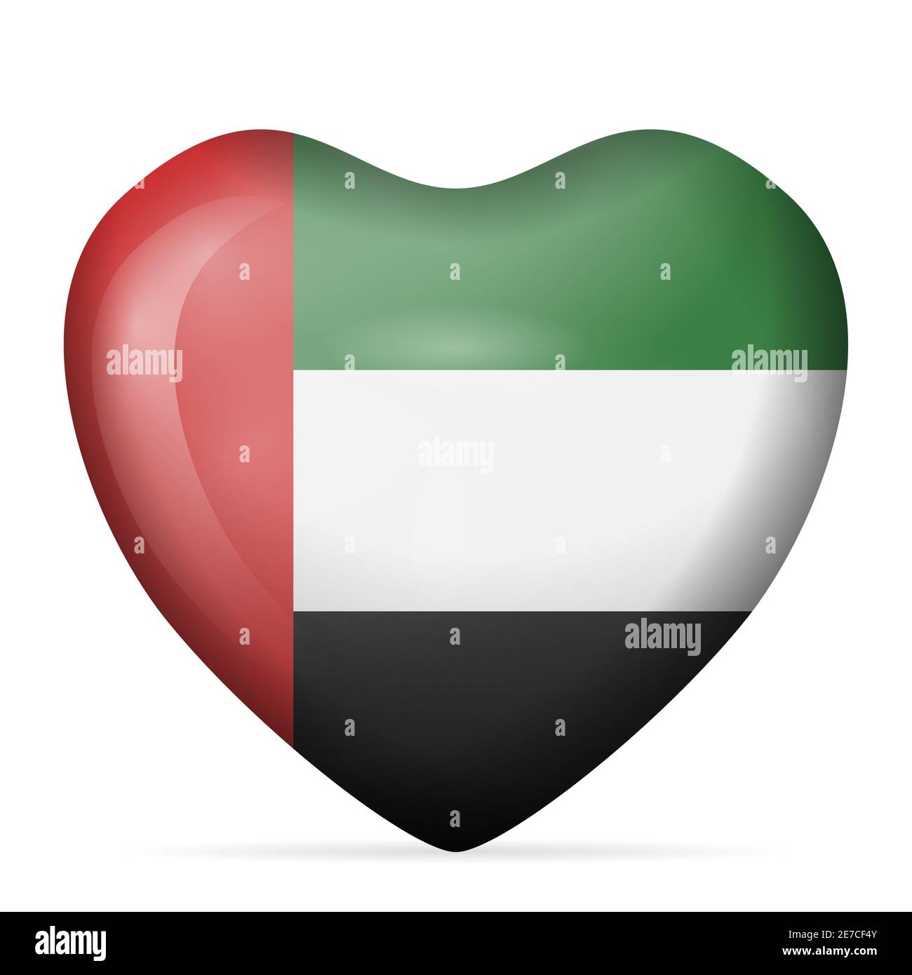 Heart UAE flag on a white background. Vector illustration Stock Photo ...