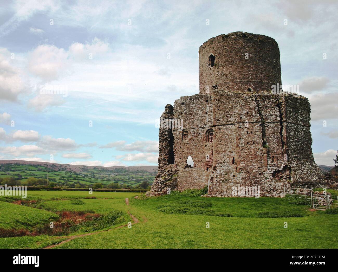 Tretower Castle in Wales, a circular tower, was built by Roger Picard ...