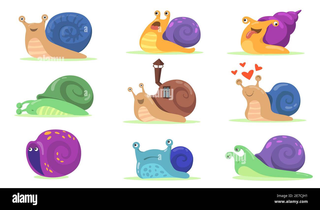 Cartoon Illustration Funny Snail Mollusk High Resolution Stock ...