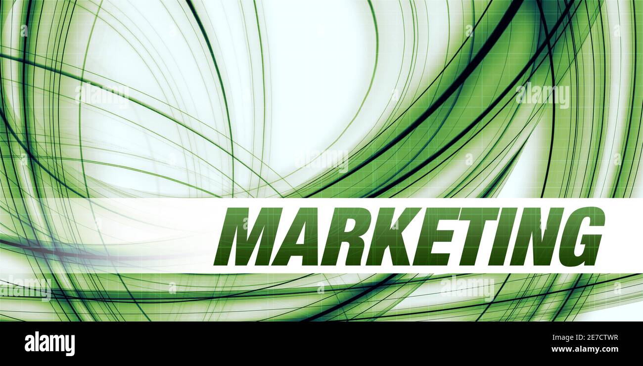 Marketing Concept on Green Abstract Background Stock Photo - Alamy