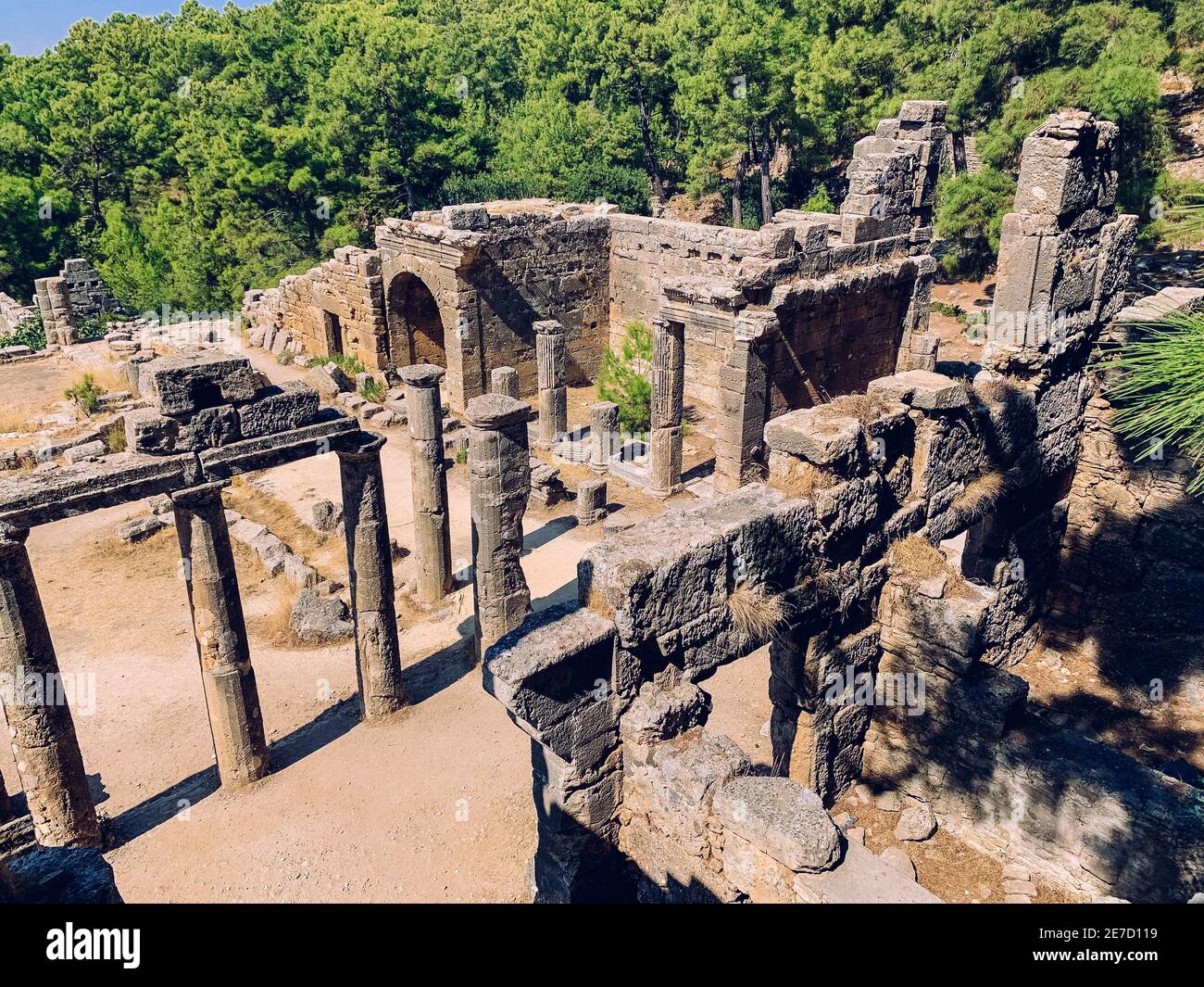 Tourist route, ruins of the ancient city of Seleucia in Antalya ...