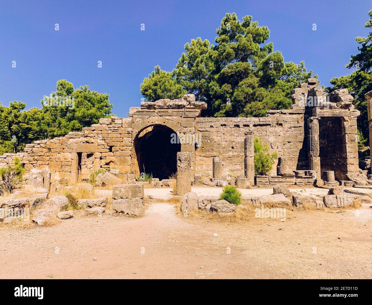 Tourist route, ruins of the ancient city of Seleucia in Antalya ...