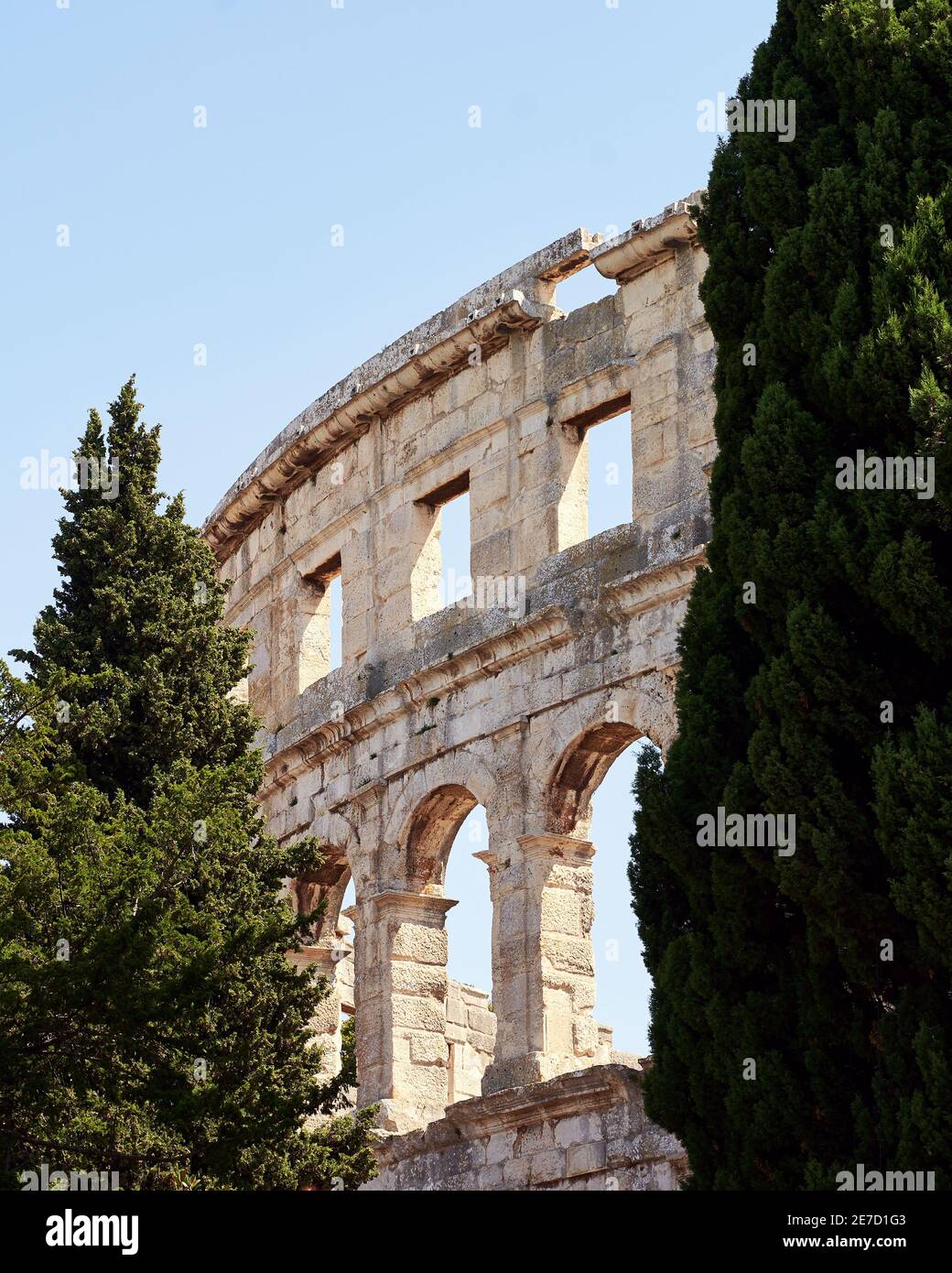 Picturesque ancient Roman amphitheater arena ruins view Stock Photo - Alamy