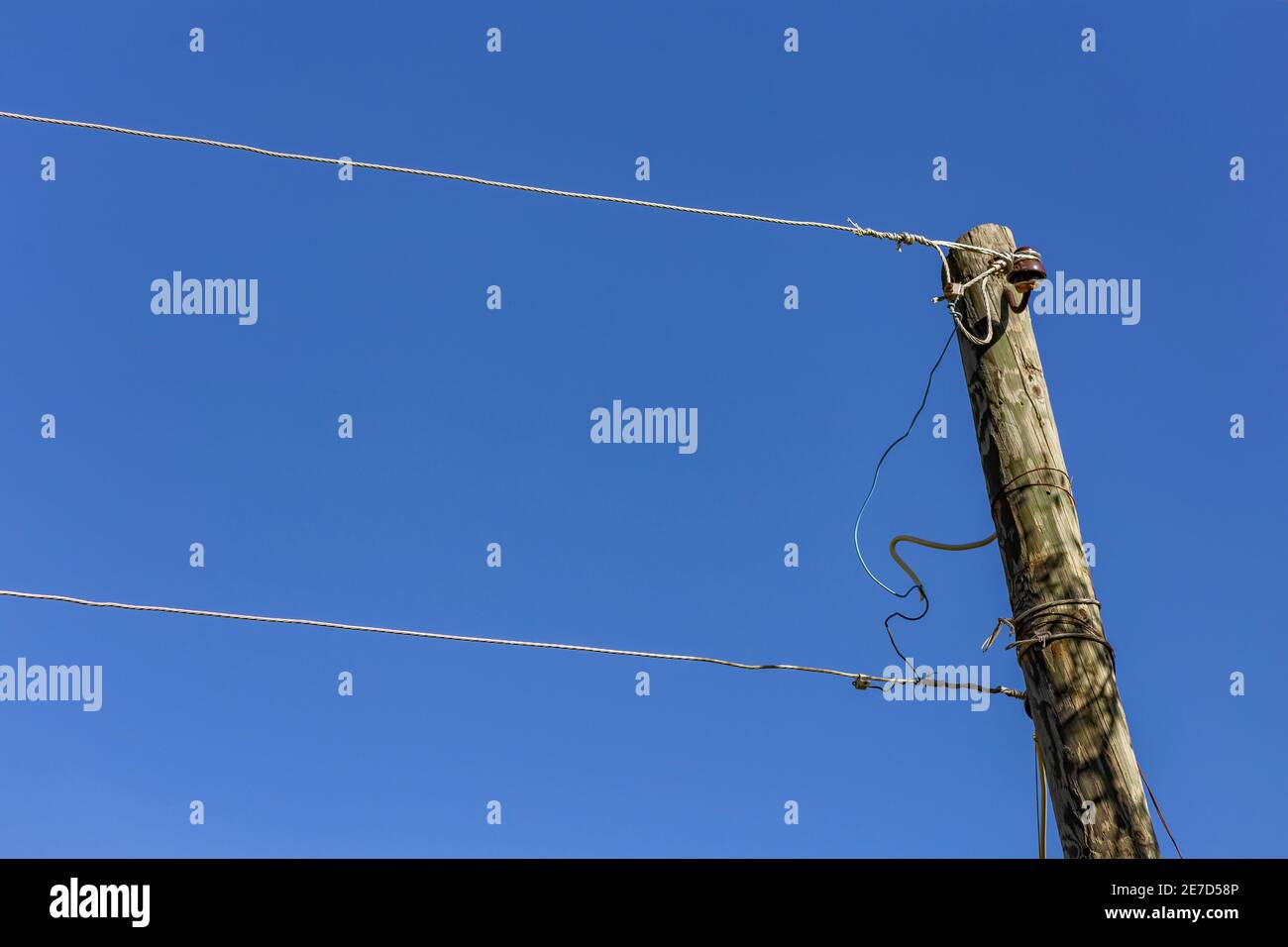Old electricity pole and blue sky in Turkey Stock Photo - Alamy