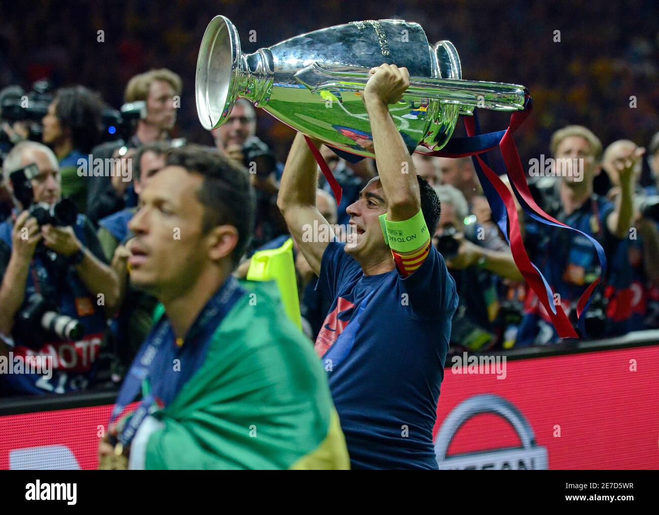 Uefa champions league trophy ceremony hi-res stock photography and ...