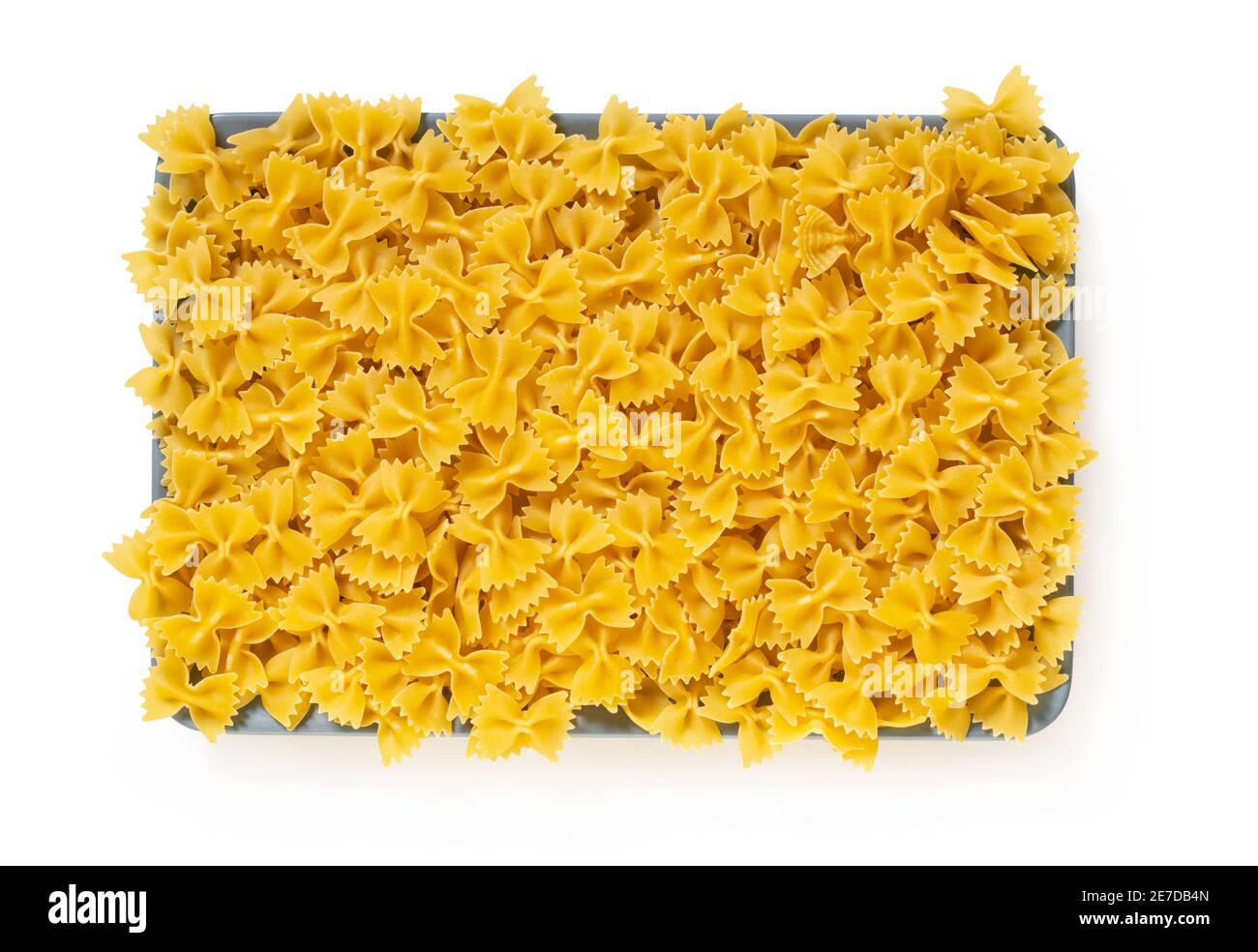 raw pasta top view on white isolated background Stock Photo - Alamy