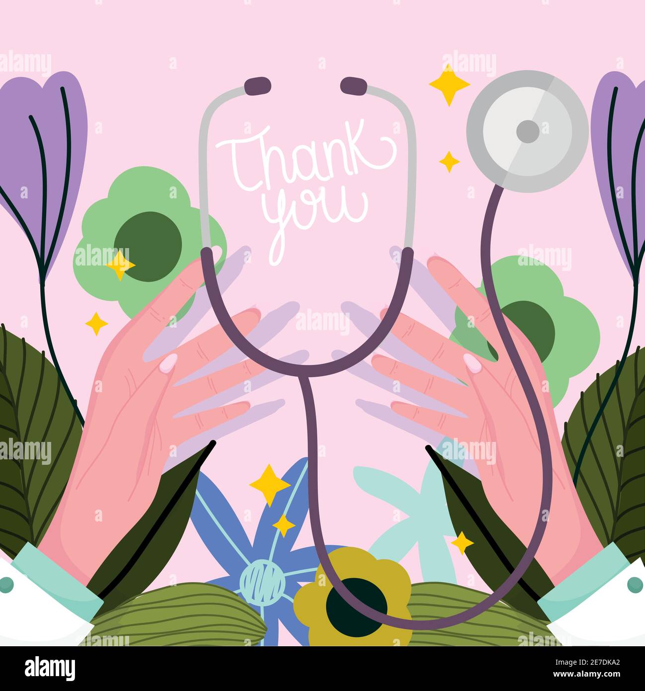 thank you, hands female doctor with stethoscope medical equipment ...