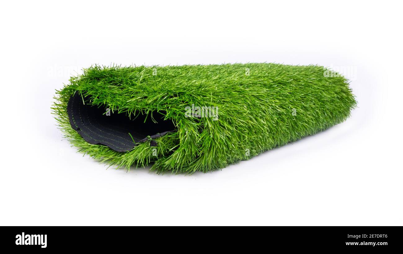 roll of artificial turf close up isolated on white background Stock ...