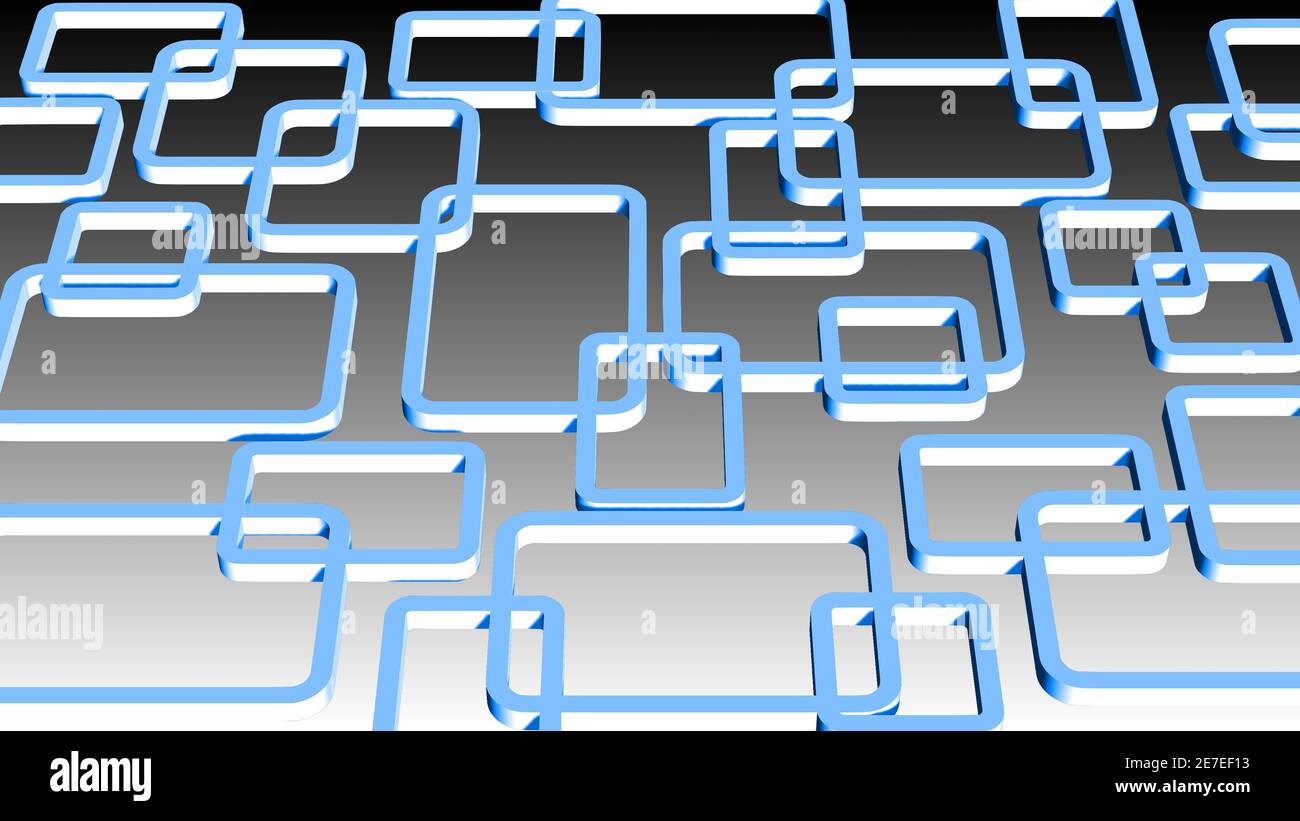 Modern design of graphic elements - blue rectangle frames arranged in ...