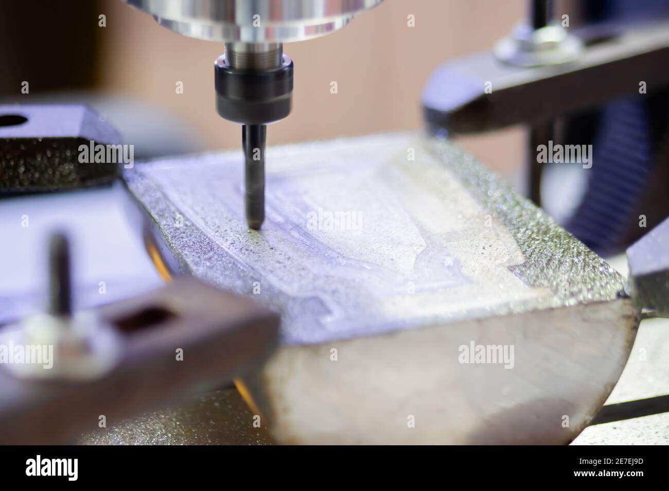 Turning milling machine cutting metal workpiece at metalworking ...