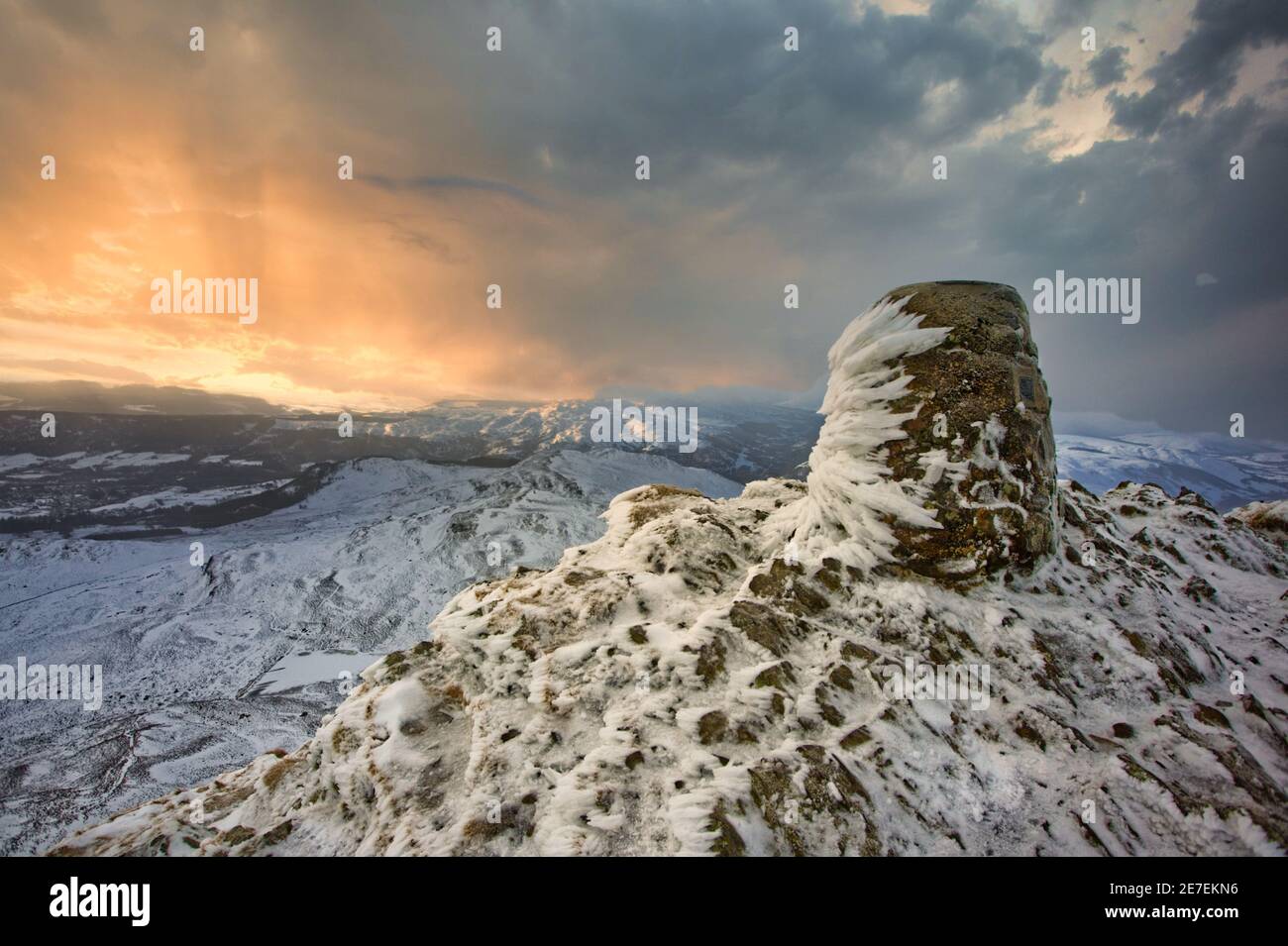 Summit of Ben Vrackie, near Pitlochry seen in the winter Stock Photo ...