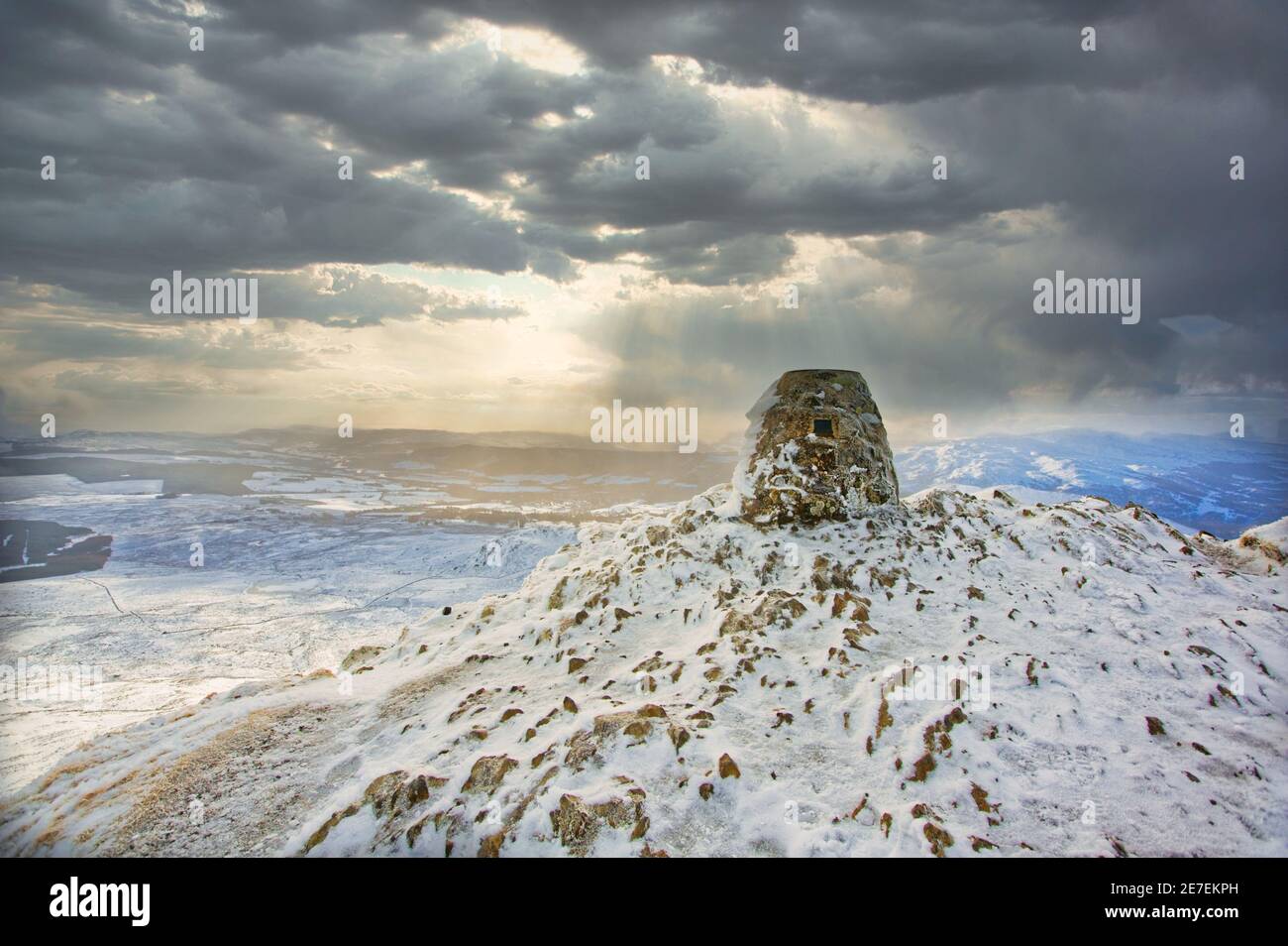 Summit of Ben Vrackie, near Pitlochry seen in the winter Stock Photo ...