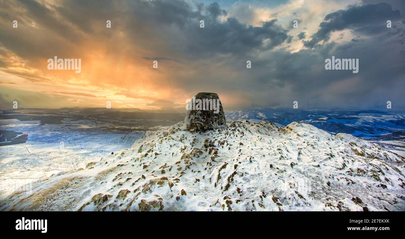 Summit of Ben Vrackie, near Pitlochry seen in the winter Stock Photo ...