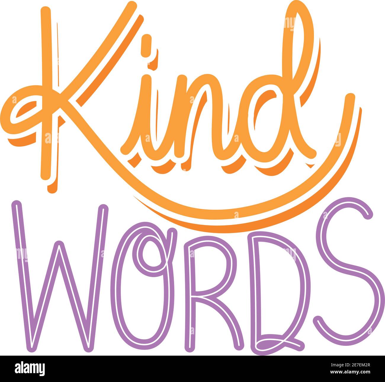 kind words lettering on white background Stock Vector Image & Art - Alamy
