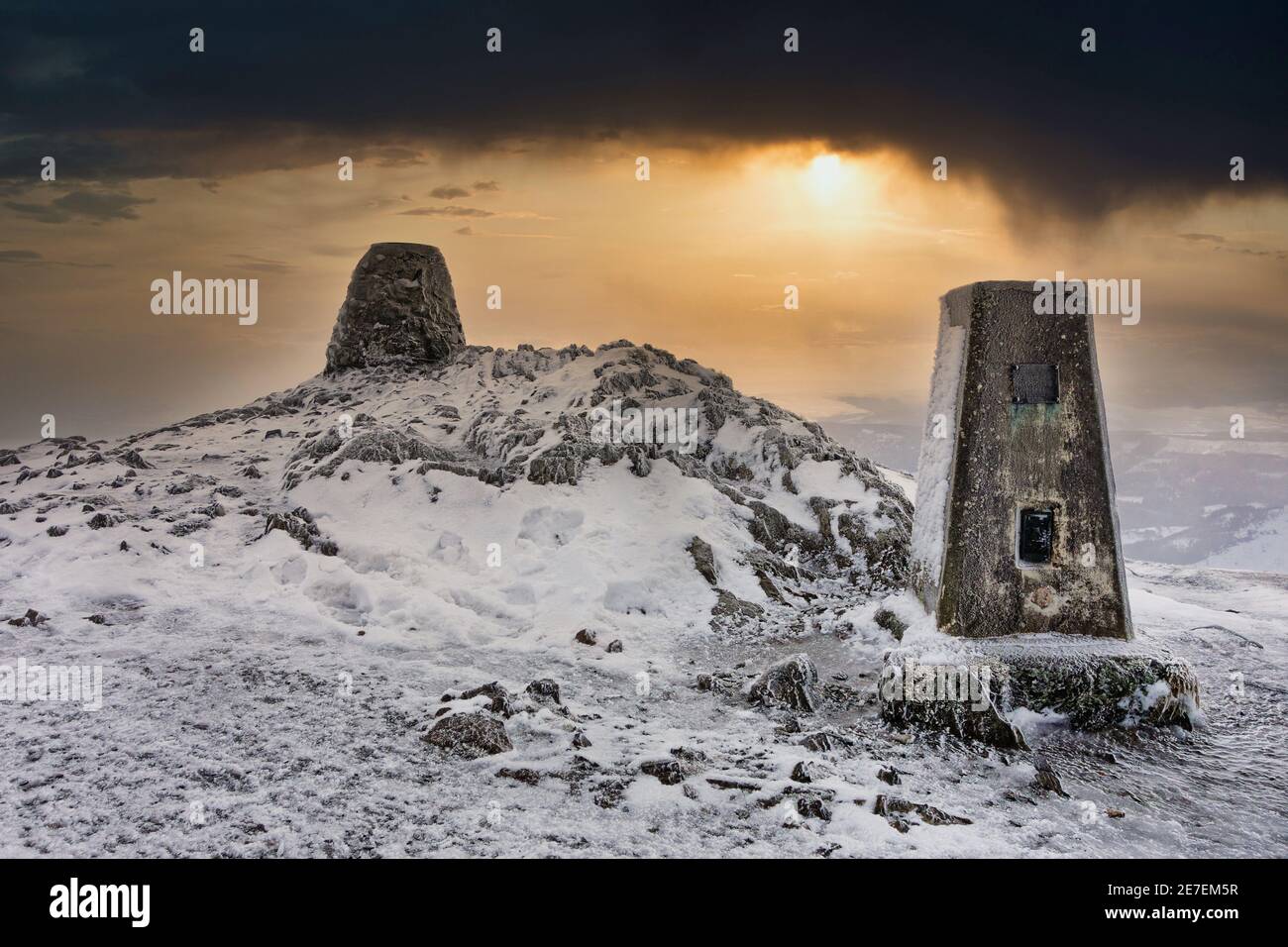 Summit of Ben Vrackie, near Pitlochry seen in the winter Stock Photo ...