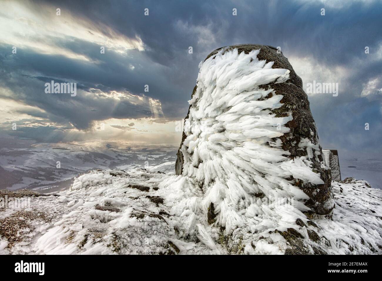 Summit of Ben Vrackie, near Pitlochry seen in the winter Stock Photo ...