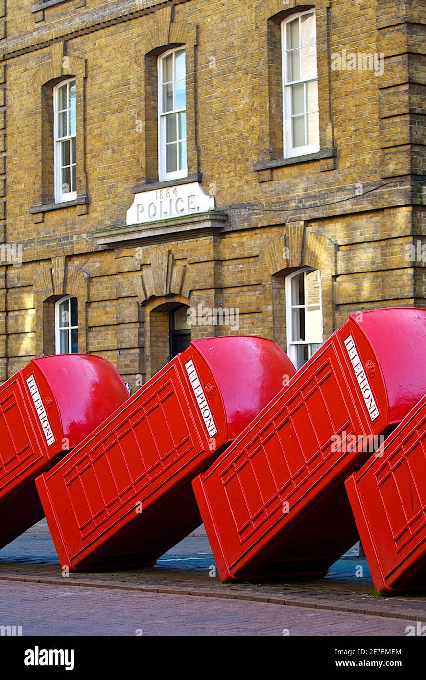 Red Phone boxes - Kingston upon Thames Stock Photo - Alamy
