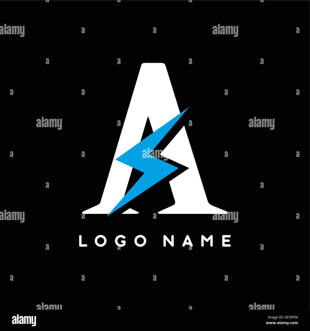 Letter A with electrical sign logo template for business branding Stock ...