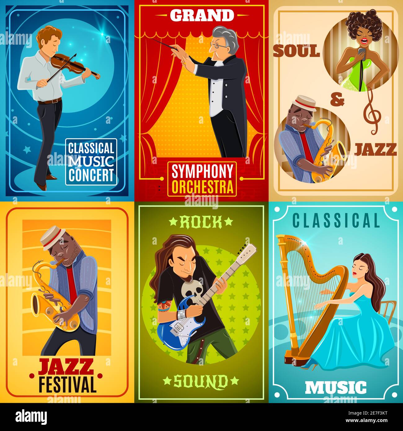 Jazz playing musicians and classical symphony orchestra conductor 6 ...