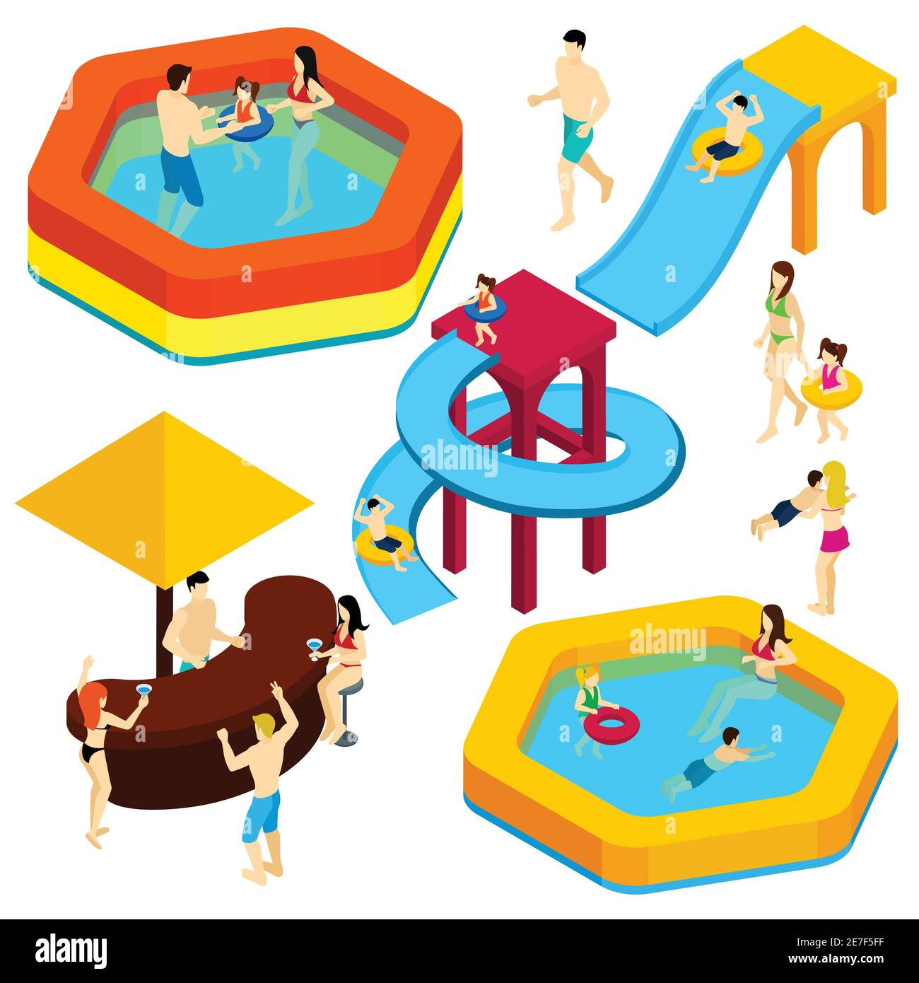 Water park splash pad Stock Vector Images - Alamy