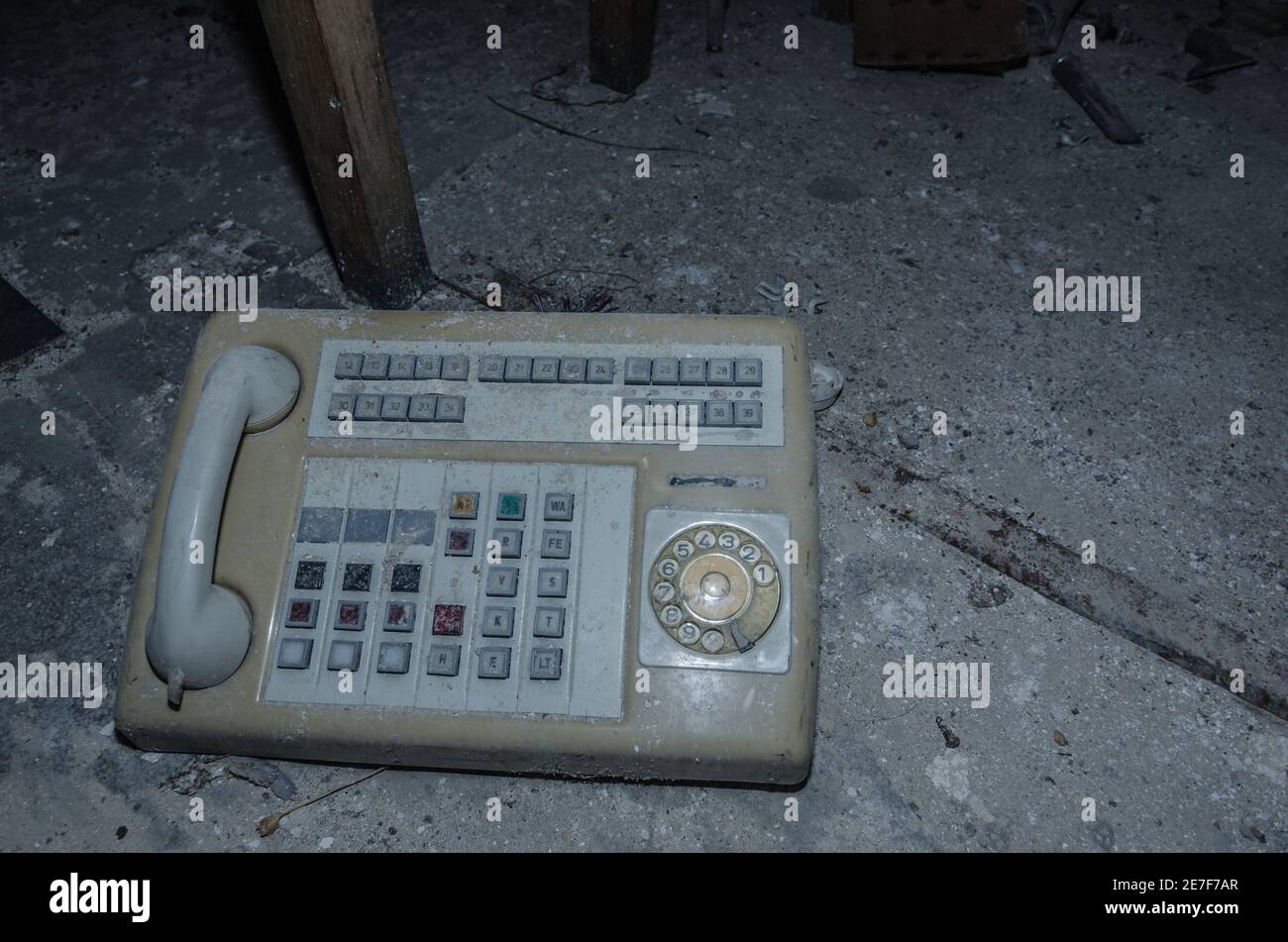 old phone on the ground of company Stock Photo - Alamy