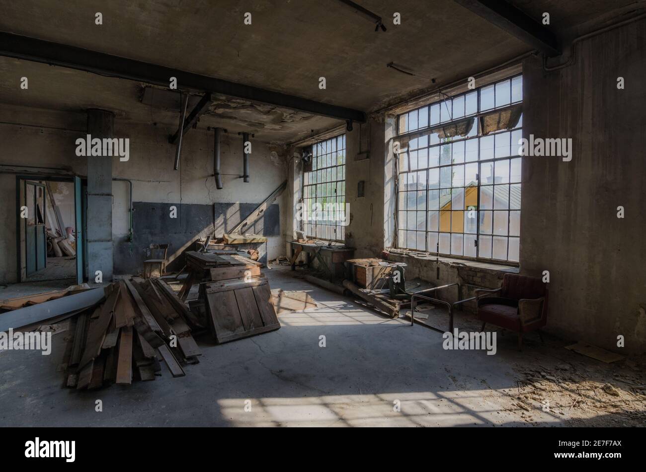 room in old abandoned factory Stock Photo - Alamy