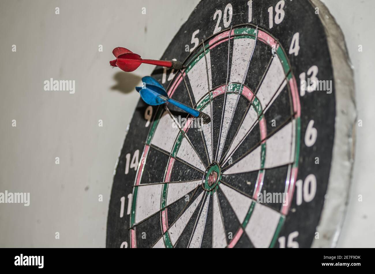 old dart at the wall in abandoned house Stock Photo - Alamy
