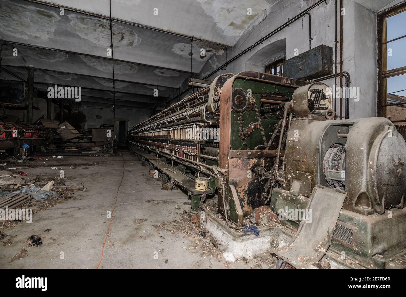 large machine in an old spinning factory Stock Photo - Alamy