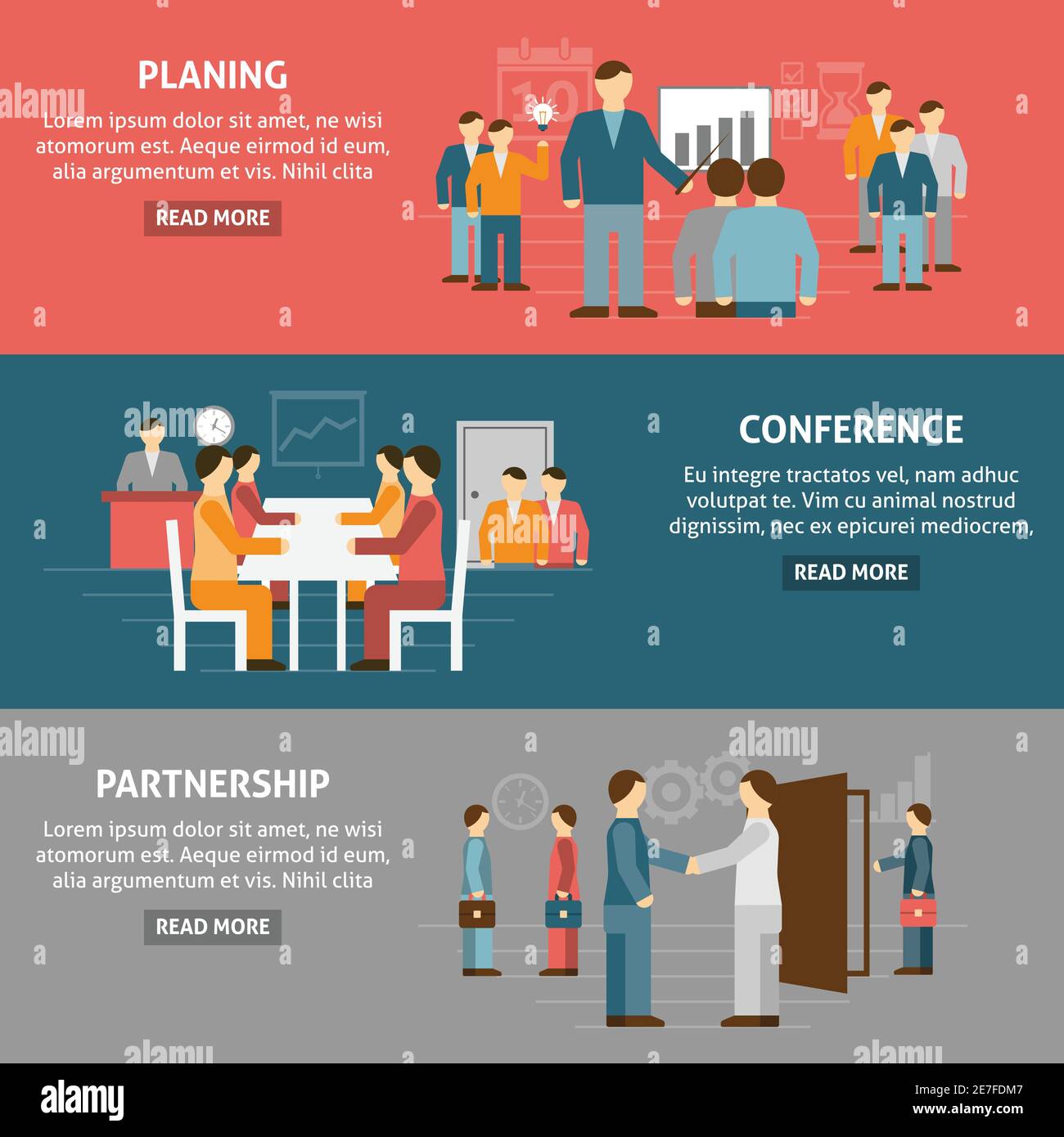 Flat horizontal banner composition with people communication for ...