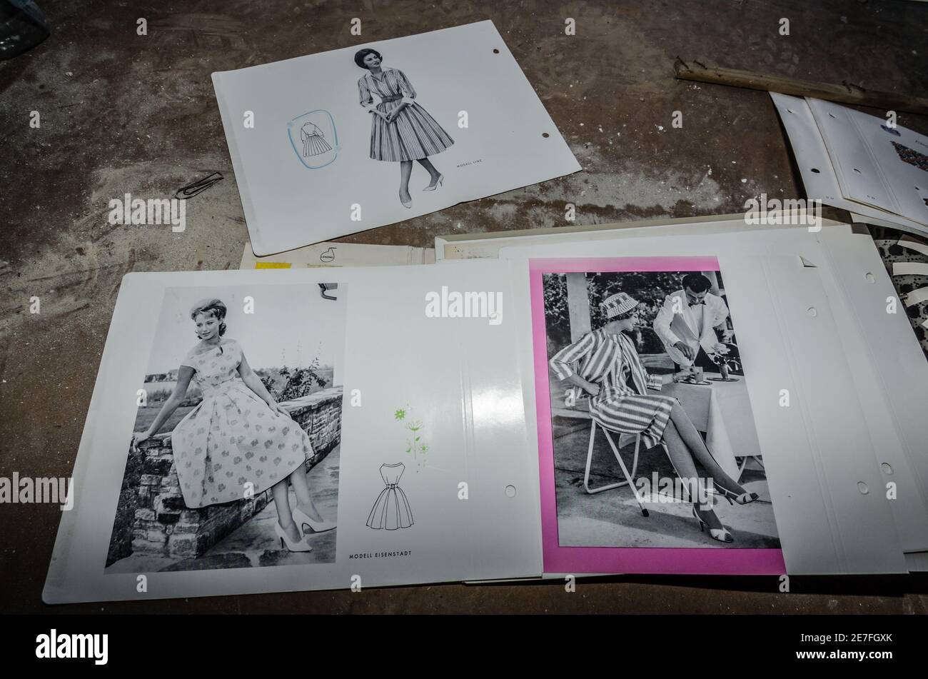 old clothes collection of ladies in a factory Stock Photo - Alamy