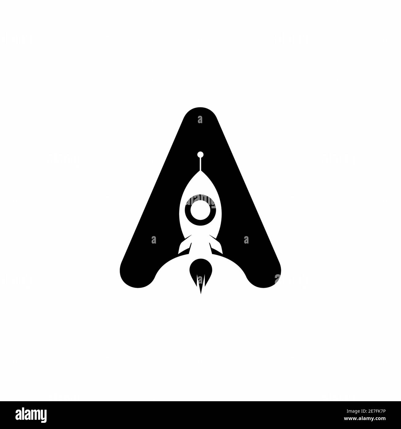 Black A letter with rocket shape logo design Stock Vector Image & Art ...