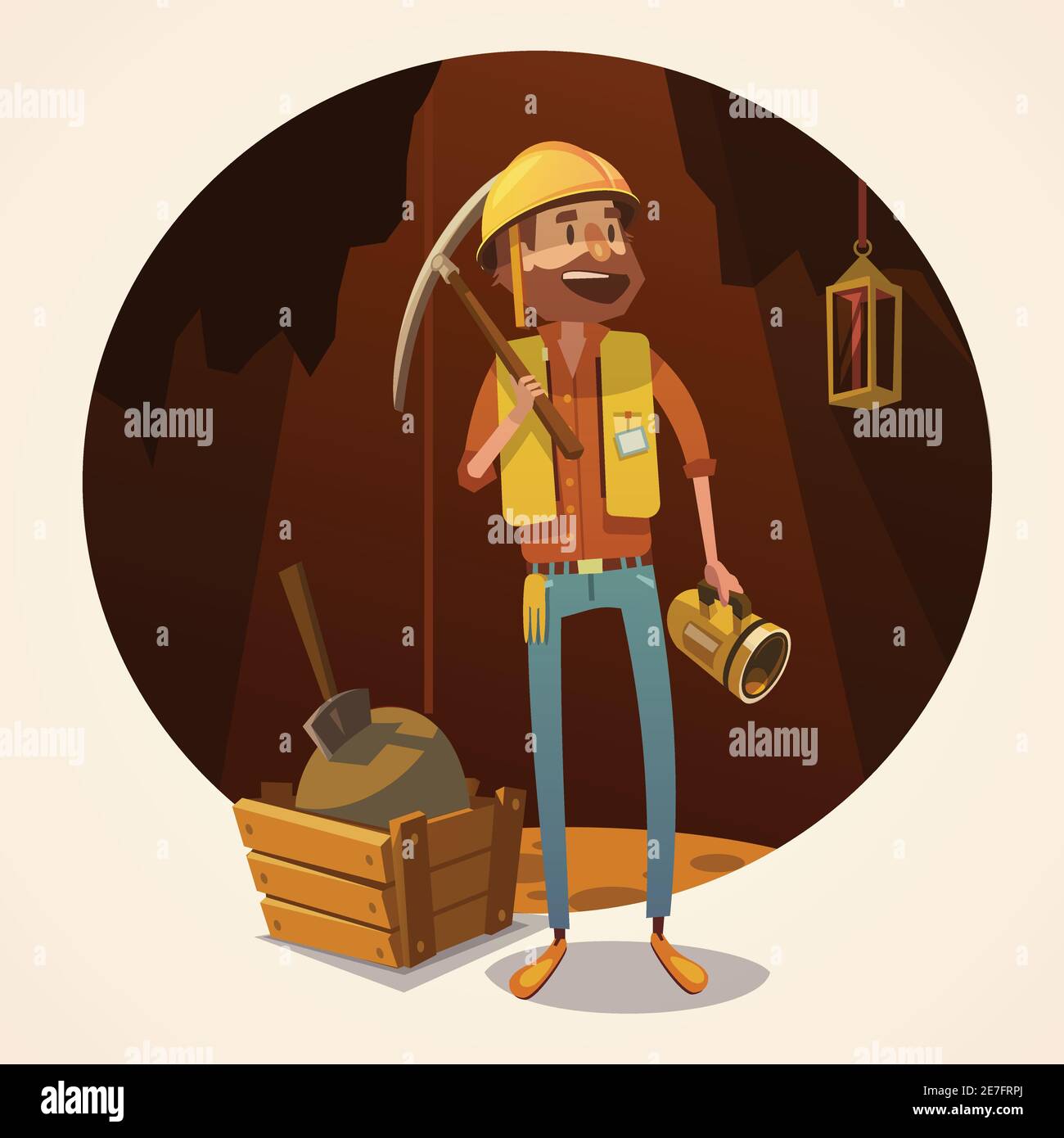 Miner work underground in Stock Vector Images - Alamy