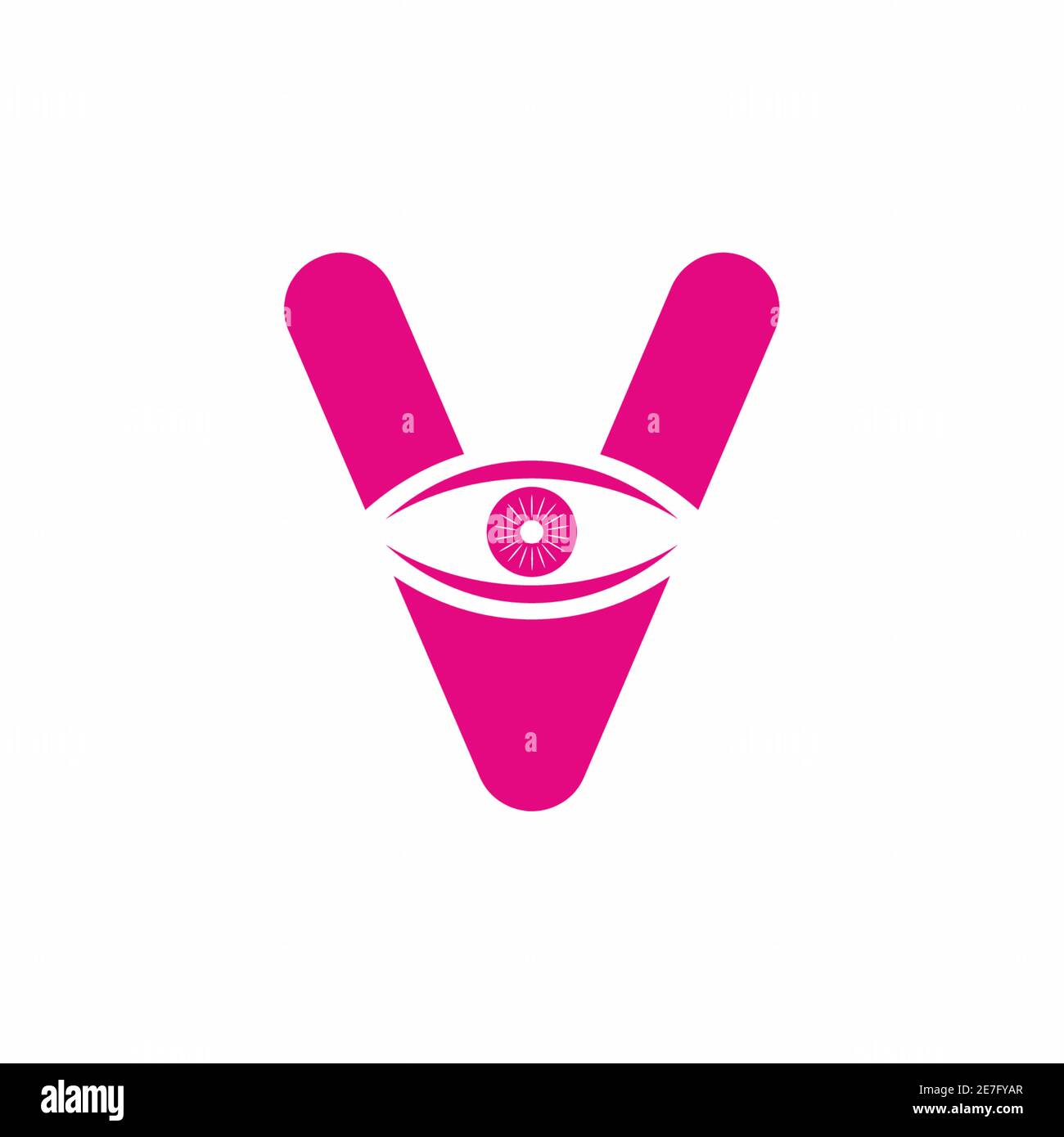 Eye logo with v letter hi-res stock photography and images - Alamy