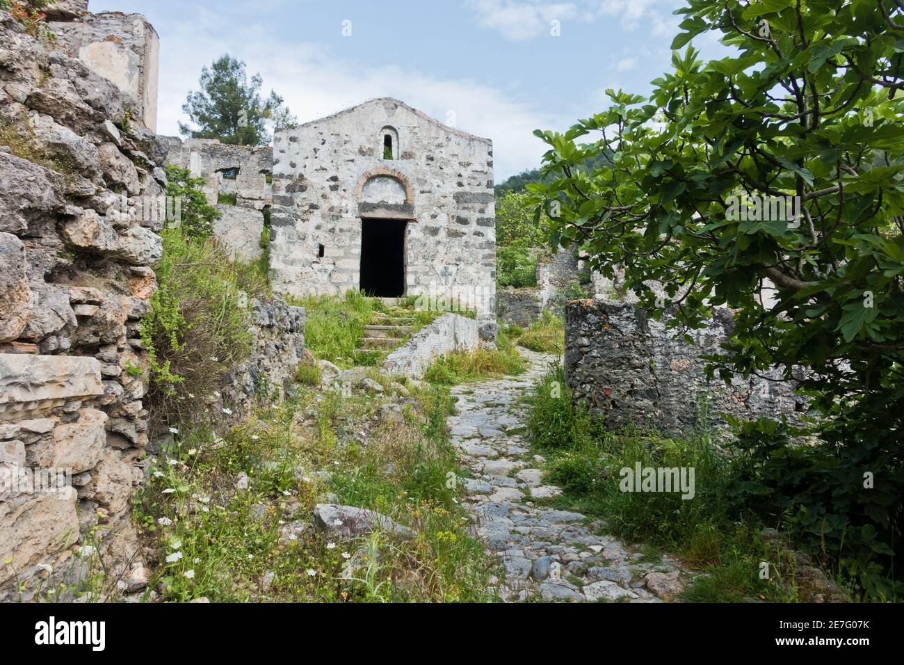 Old church at Kayakoy abandoned greek village, near Oludeniz beach ...