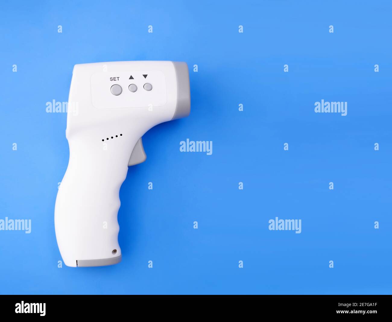 Digital thermometer on blue background hi-res stock photography and ...