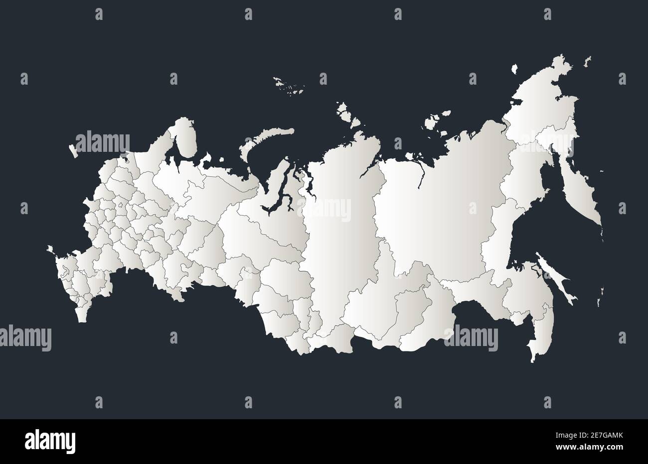 Russia map, Infographics flat design colors snow white, individual ...