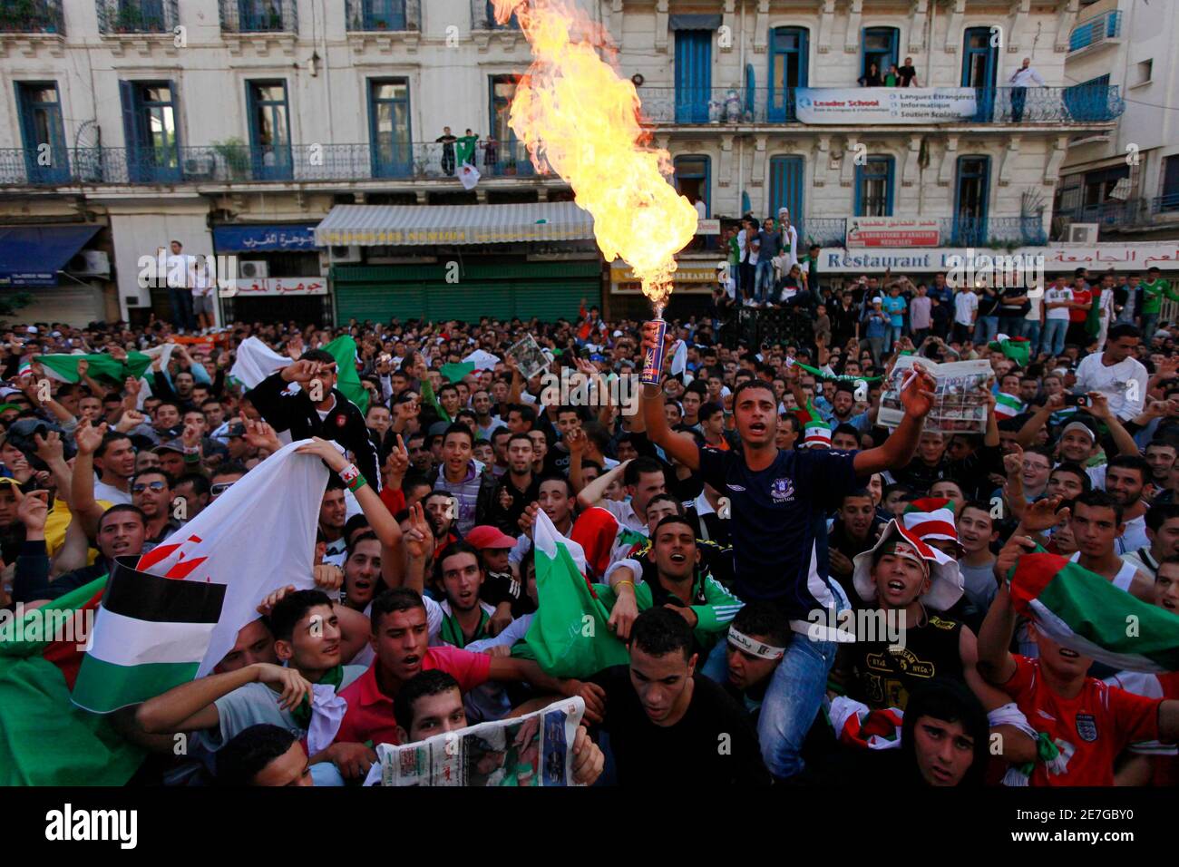 Algerian football fans hi-res stock photography and images - Alamy