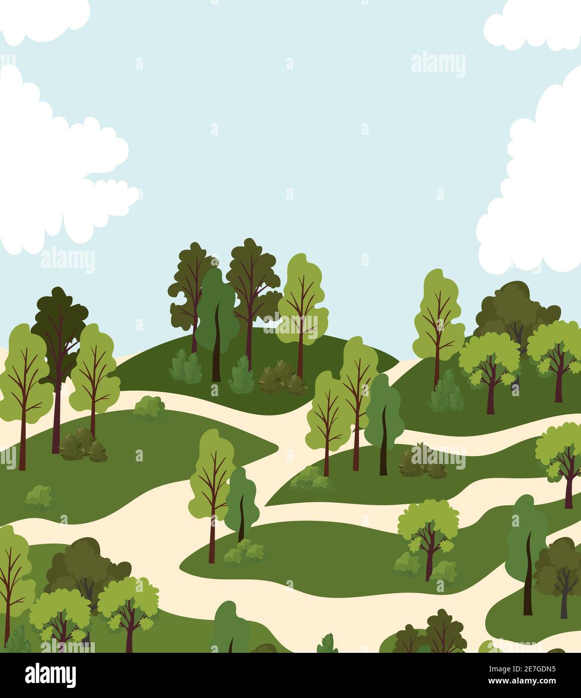 park with a lot trees and blue sky Stock Vector Image & Art - Alamy