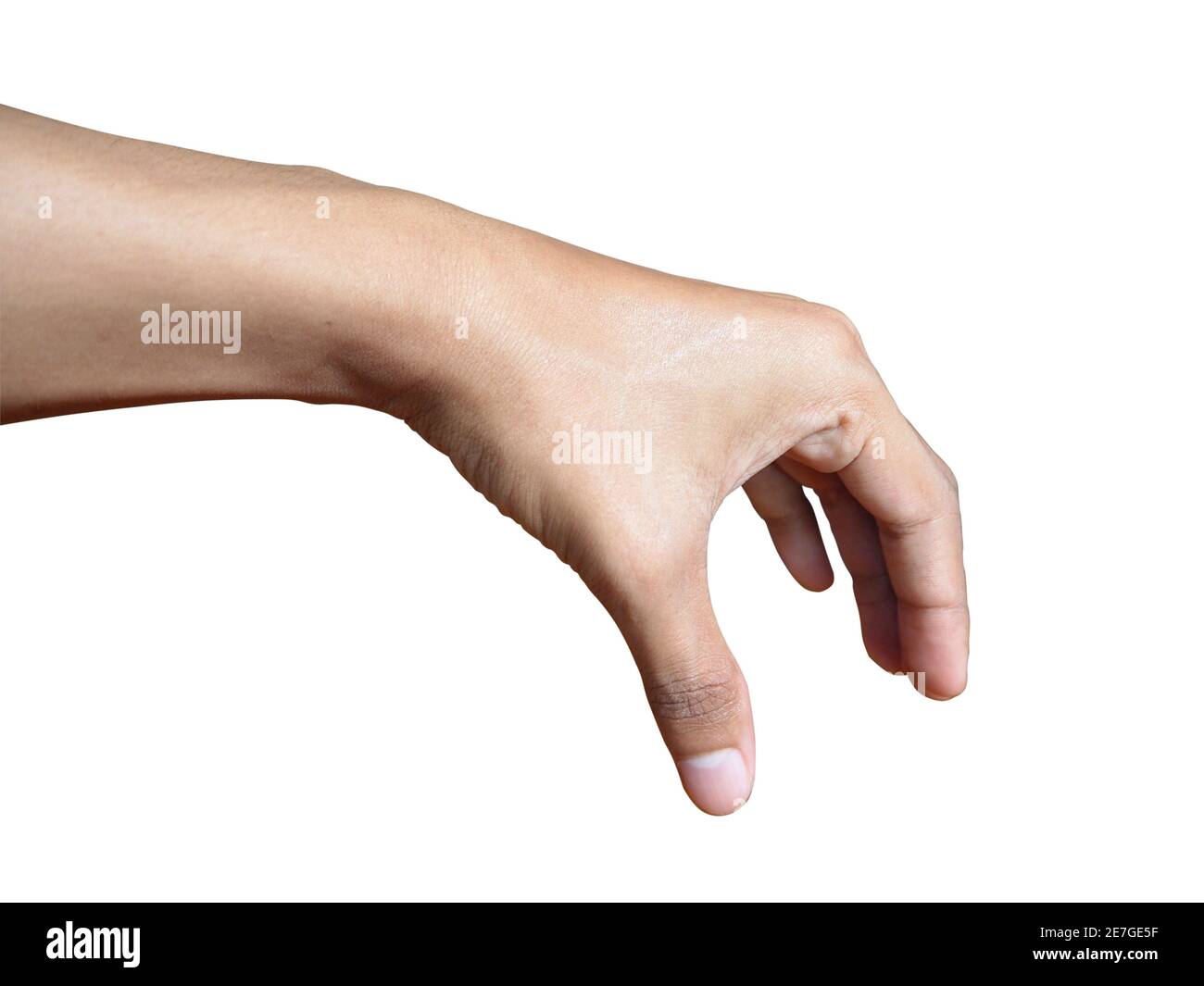 Young man hand showing gesture isolated on white background. clipping ...