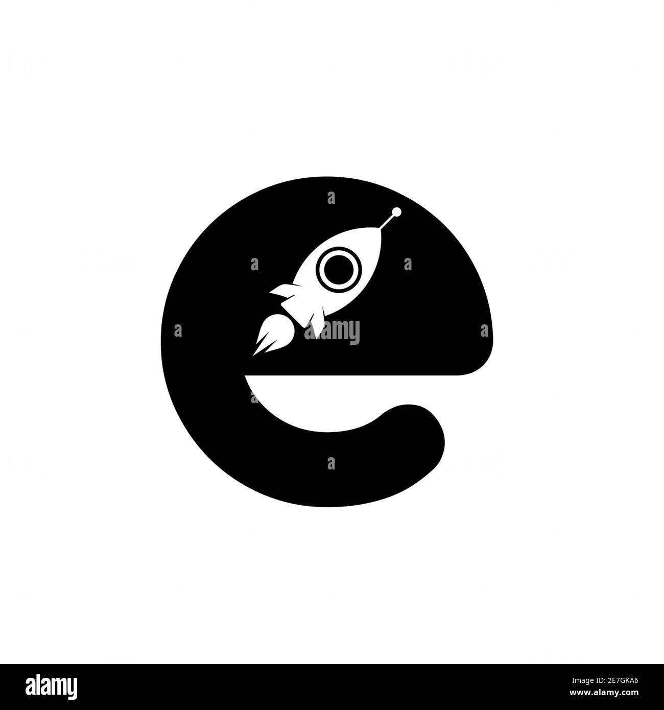 Lowercase of e initial letter with rocket logo design Stock Vector ...