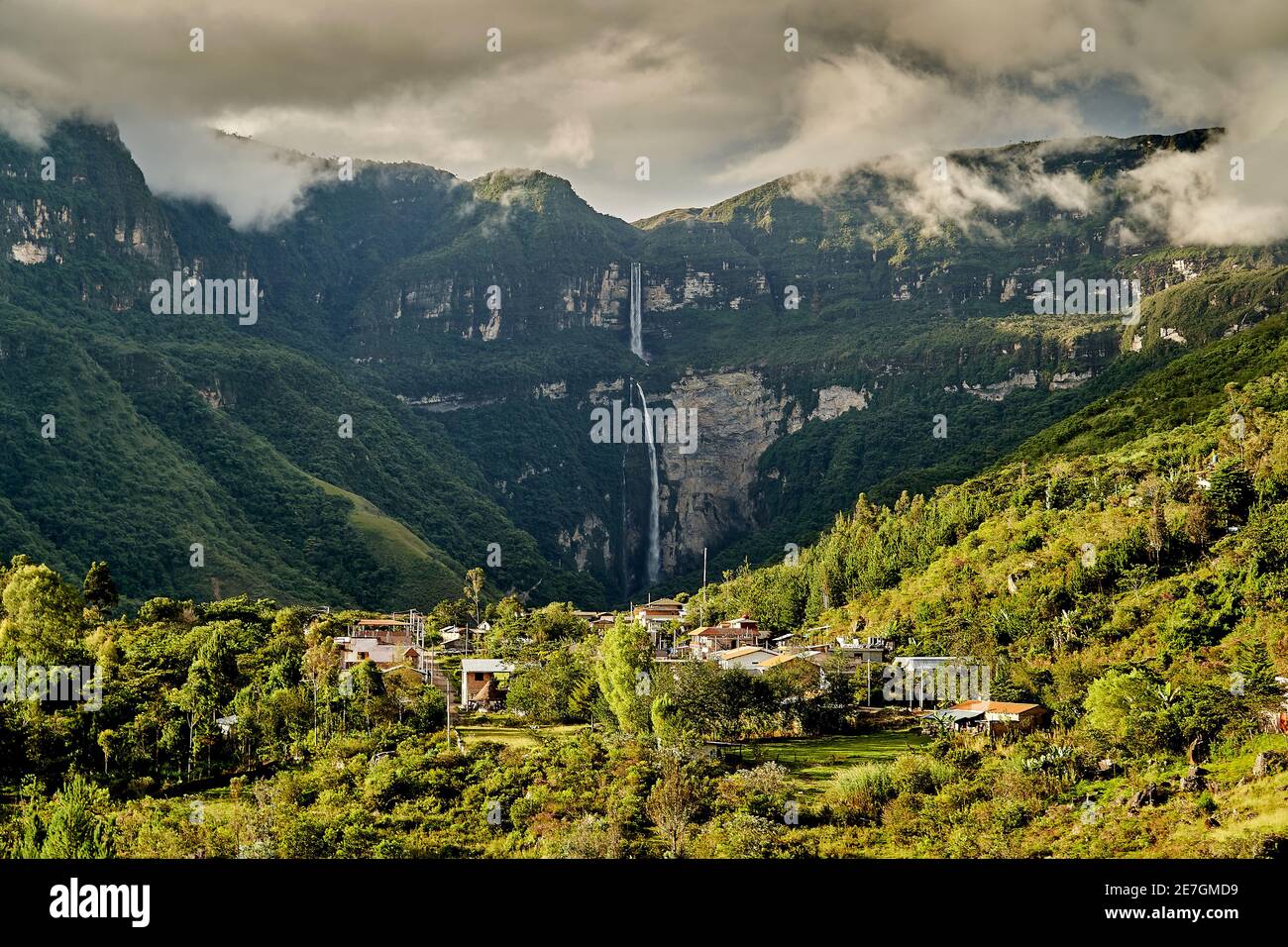 Gocta Cataracts, Catarata del Gocta, are perennial waterfalls with two ...