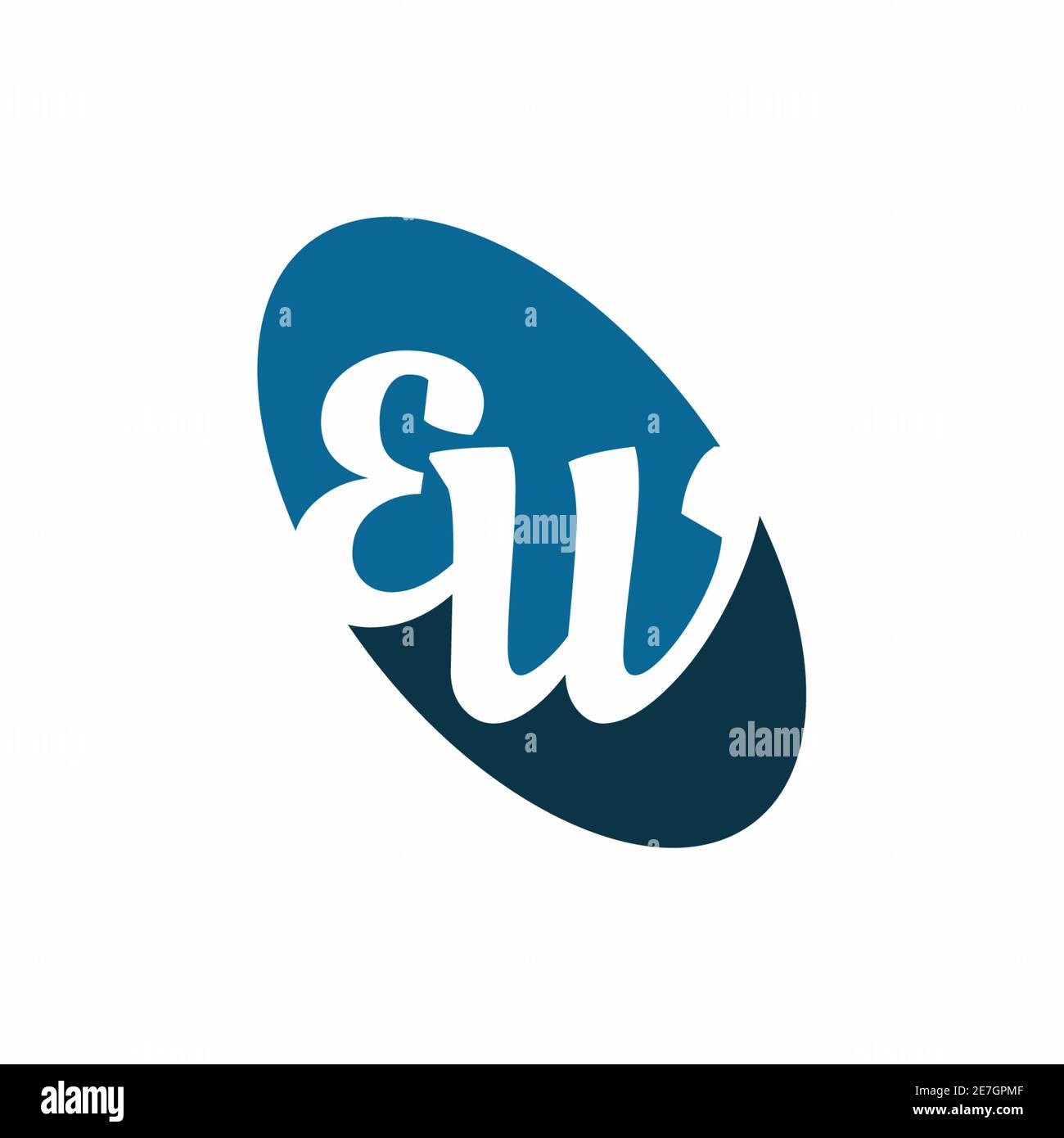 EW letter in oval shape vector logo template for business branding ...